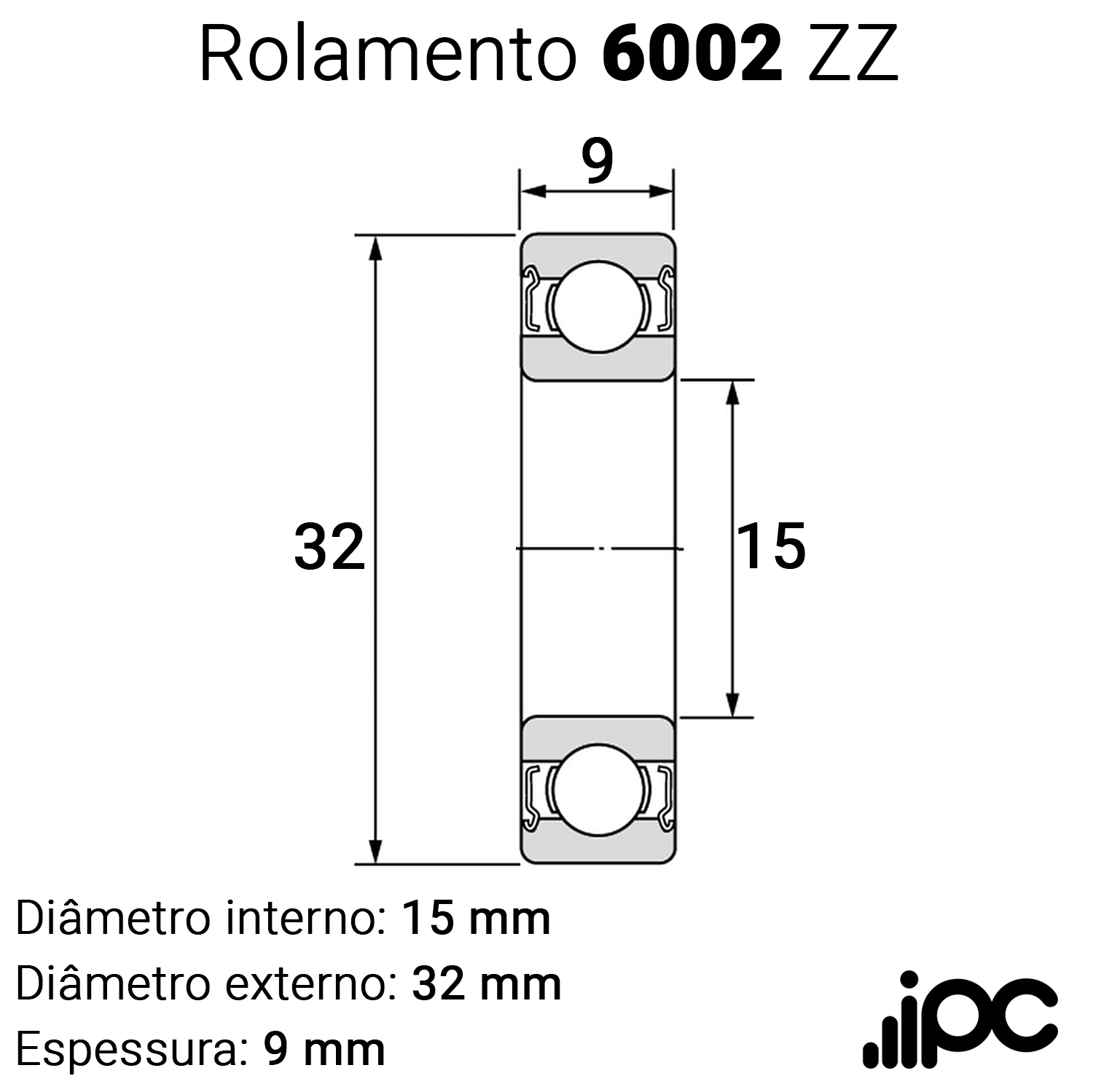 Rolamento Rígido de Esfera 6002 ZZ - Kit com 10 Peças